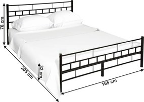 Postel, černá, 160x200, TAJGI Kondela 0000264381