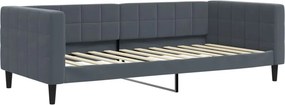 Válenda s přistýlkou a zásuvkami tmavě šedá 100 x 200 cm samet 3196747