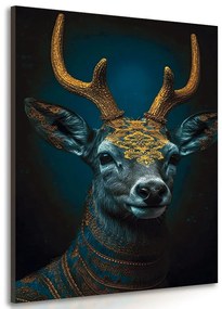 Obraz modro-zlatý jelen Varianta: 40x60