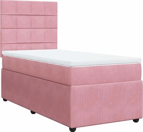Box spring postel s matrací růžová 100x200 cm samet 3294567