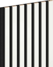 Mexen Lam-F, akustické stěnové lamely 275 × 31,5 cm, filc 6 mm, bílá lesklá, S105-275317-2812-054