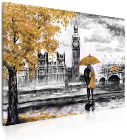 Malvis ® Obraz londýnská procházka žlutá Velikost (šířka x výška): třídílný obdélník - 120x80 cm