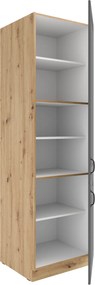 STILO ad | vysoká skříňka 60 DK-210 2F potravinová s policemi | 60 cm | UNI dvířka | artisan/šedá