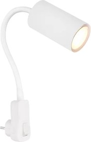 Globo 57911DPW - Nástěnné bodové svítidlo do zásuvky ROBBY 1xGU10/35W/230V bílá
