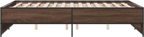 Rám postele hnědý dub 120 x 190 cm kompozitní dřevo a kov 3279911
