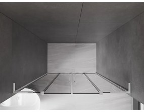 Mexen Velar L Duo, posuvné sprchové dveře do otvoru 160 cm, 8mm šedé sklo, chromová, 871-160-003-42-01