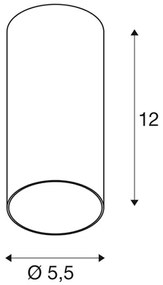 SLV 1007712 Kami, válcové stropní svítidlo 1xGU10, bílá/černá, průměr 5,5cm