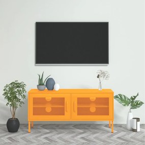 TV skříňka hořčicově žlutá 105 x 35 x 50 cm ocel 336236