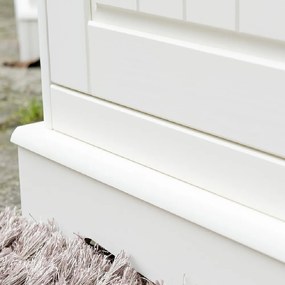 Massive home | Belluno Elegante bílá komoda 4D2S z masivu s dubovou deskou