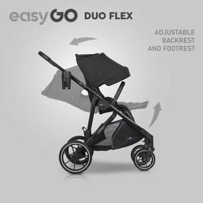 Sourozenecký kočárek EasyGo Duoflex Ebony Black 2 sportovní části