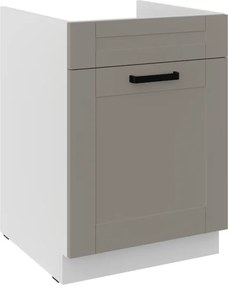 Kuchyňská skříňka LUNA 60 ZL 1S BB korpus: bílá, barva dvířek: světle šedá CLAY