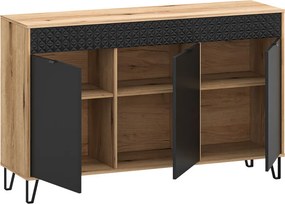 Komoda 3d (G) dub evok / černý Bellano