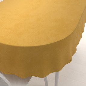 Biante Velký sametový oválný ubrus Velvet Premium SVP-009 Hořčicový 200x260 cm