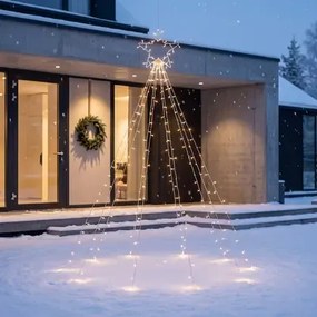 SOLIGHT LED řetěz s hvězdou na vánoční strom / 212 LED / 2,1 m / IP44