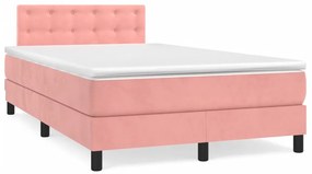 Box spring postel s matrací růžová 120x190 cm samet 3269866