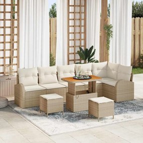 vidaXL Sada zahradních pohovek s polštářem 9 pcs Béžová a krémová [3364366]