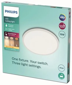 Philips 8719514327269 led stropní svítidlo super slim 1x18w | 1500lm | 2700k | ip44 - eyecomfort, bílá