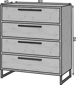 ADRK Furniture Komoda se zásuvkami ARIA CHES-ARI-80-A_B