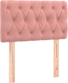 Box spring postel s matrací růžová 80 x 200 cm samet 3141454