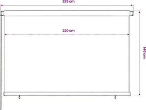 Venkovní roleta 225 (Š) x 140 (V) cm černá 312947