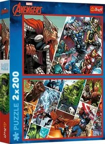 Trefl - Puzzle - Avengers: Obráncis světa / 2x 200 dílků / 41 x 27.5 c