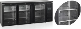 Tefcold CBC 310 G | Prosklený minibar, 3 dveře, šířka 201 cm, 442 l, vvnitřní LED osvětlení – záruka 2 roky
