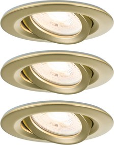 P 92408 LED vestavné svítidlo Nova Plus 3ks sada IP65 kruhové 93mm 30° GU10 3x6W 230V stmívatelné 2700K zlatá mat - PAULMANN