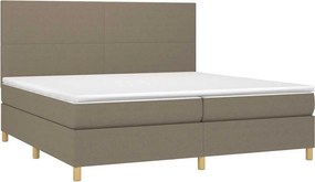 Box spring postel s matrací a LED taupe 200x200 cm textil 3135305