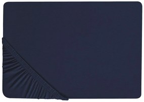 Bavlněné prostěradlo 200 x 200 cm námořnicky modré HOFUF Beliani