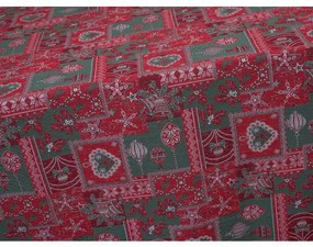 SCANquilt ubrus MOTIV LUREX vánoční patch červenozelená 120 x 150 cm