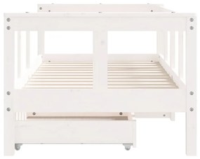 Dětská postel se zásuvkami bílá 70x140 cm masivní borové dřevo - Default Title