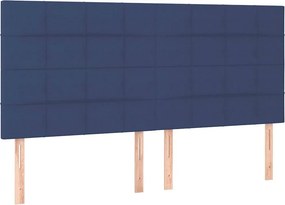 Box spring postel s matrací a LED modrá 160x200 cm textil 3135451