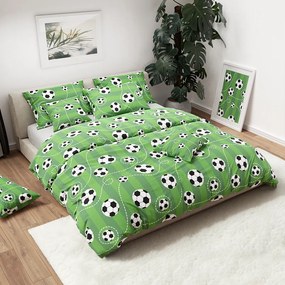 Bavlněné povlečení FOOTBALL zelené Rozměr povlečení: 70 x 90 cm | 140 x 200 cm