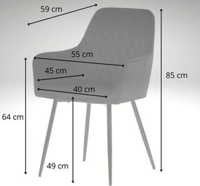 Vikio Jídelní set pro 6 osob 180x90 cm dub noha U černá židle s područkami VJS168-6C