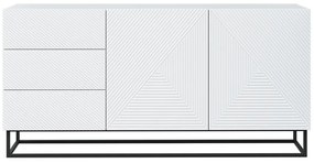 Komoda Asha 167 cm na kovovém podstavci - bílý mat