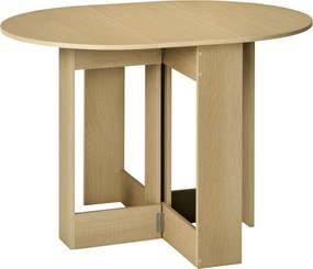 HOMCOM Skládací Jídelní Stůl Kuchyňský Stůl se 2 Sklopnými Křídly Skládací Stůl pro 2-4 Osoby 104x76x73,7 cm Dub | Aosom