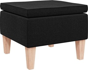 Stolička s dřevěnými nohami černá textil 329427