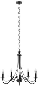 Toolight - Závěsné svítidlo 5xE14 60W APP210-3CPR, černá, OSW-08146