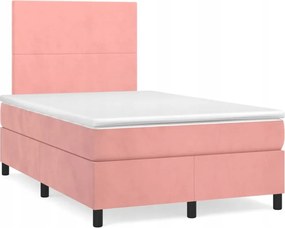 Box Spring Postel S Matrací Samet Růžová Hladký design 120 x 190 cm