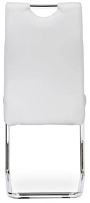 Jídelní židle koženka bílá / chrom DCL-418 WT