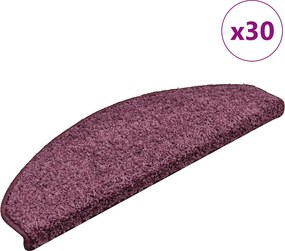 Schodové rohože 30 ks 65 x 21 x 4 cm tmavě fialové, půlkulaté, velké 3365824
