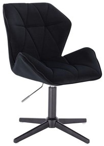 LuxuryForm DESIGN Otočná židle MILANO MAX VELUR na černém kříži - černá
