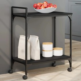 Kuchyňský vozík černý 60,5 x 31 x 72,5 cm kompozitní dřevo