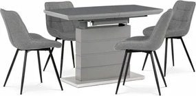 Židle jídelní stříbrná látka nohy černý kov CT-395 SIL2