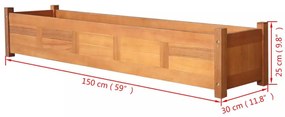 Vyvýšený záhon akáciové dřevo 150 x 30 x 25 cm,  42567