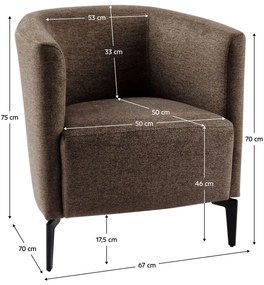 Kondela Designové křeslo, hnědá/černá, KAPY