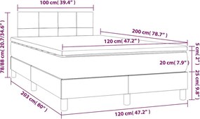 Box spring postel s matrací tmavě šedá 120x200 cm textil 3140042
