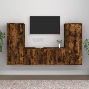 vidaXL 3dílný set TV skříněk kompozitní dřevo [3188759] Barva: hnědý dub