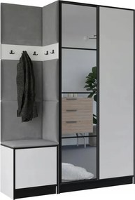 Šatní skříň EDEN 13 bílý + šedý Vzor 1