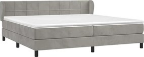 Box spring postel s matrací světle šedá 200x200 cm samet 3127511